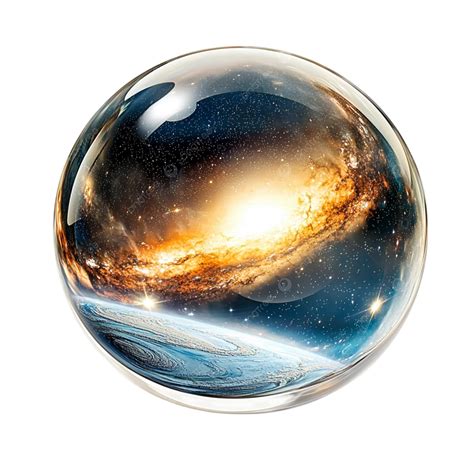 Glass Sphere With A Swirling Galaxy And Vibrant Cosmic Colors Glass