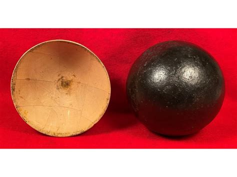 12 Pounder Solid Shot Cannonball With Repro Wood Sabot Peter George