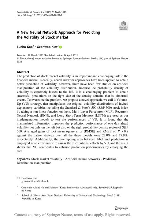 A New Neural Network Approach For Predicting The Volatility Of Stock