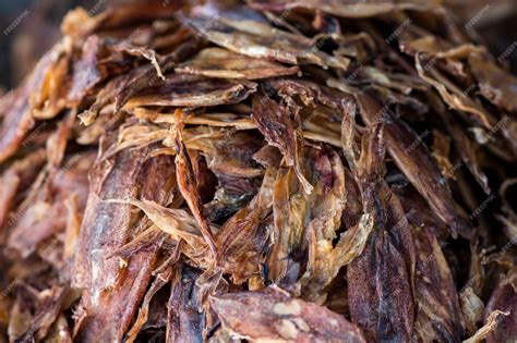 Premium Photo Dried Beka Squid One Of The Dried Seafood Dishes Lined