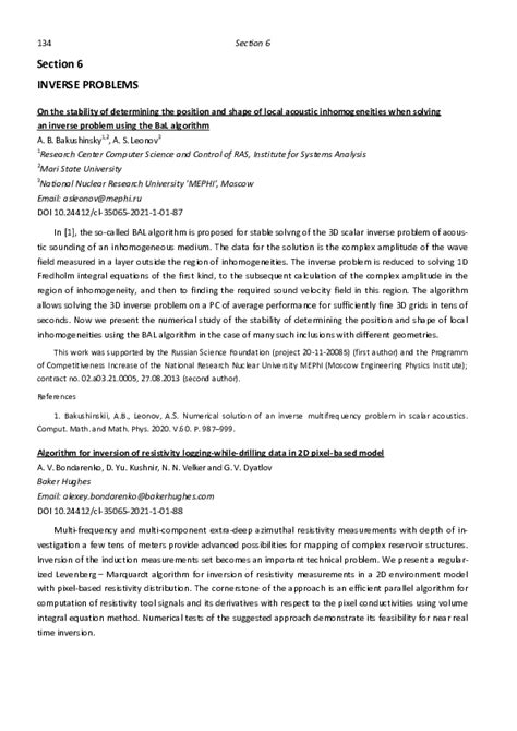 Pdf Algorithm For Inversion Of Resistivity Logging While Drilling