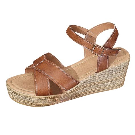 Hopeusnice Womens Comfy Wedge Sandals Wide Width Wedge Sandals For