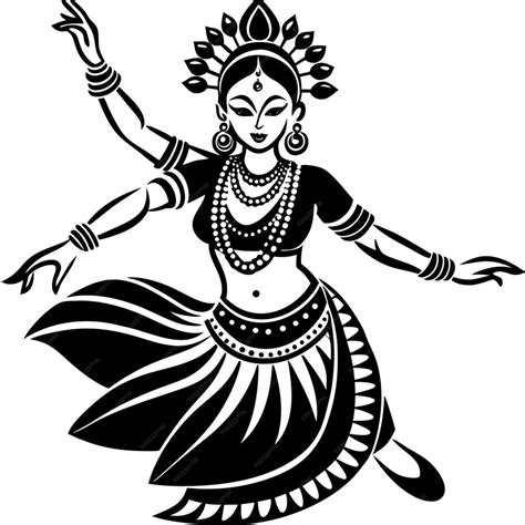 Silhouette Vector Image Bharatanatyam South Indian Classical Dance By