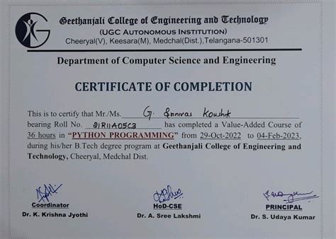 G Srinivas Koushik On Linkedin Programming Python Vac Gctc