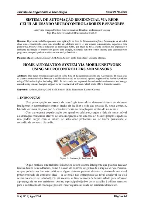 pdf sistema de automação residencial via rede celular usando