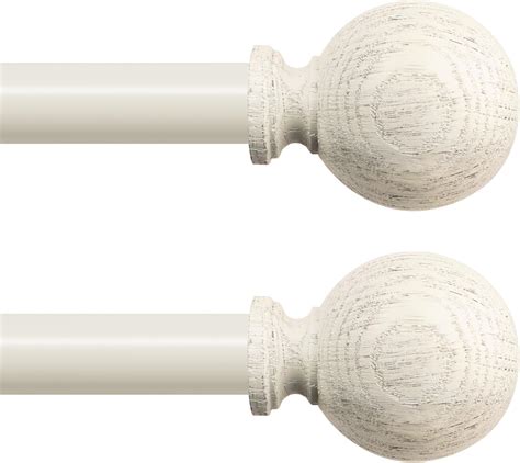 White Wood Curtain Rods For Windowsfarmhouse Boho Rrustic
