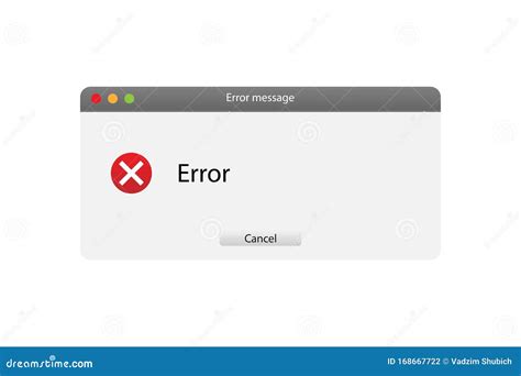 Operating System Error Warning Interface On A White Background Stock