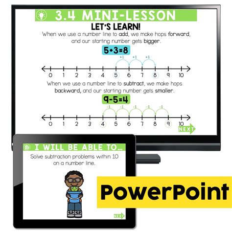 Lucky To Learn Math 1st Grade Lesson 34 Subtract From 10 With Number Line Teaching