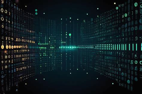 Premium Photo Vector Illustration Binary Code Dark Background