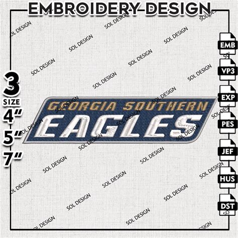 Ncaa Georgia Southern Team Wordmark Logo Embroidery Files Ncaa Georgia