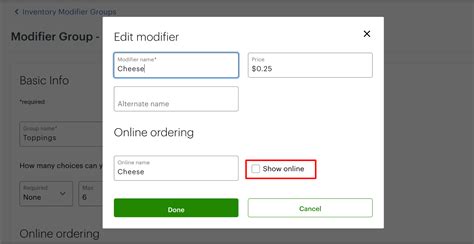 How Do I Choose Which Modifier Groups Are Visible In The Kiosk Abreeze