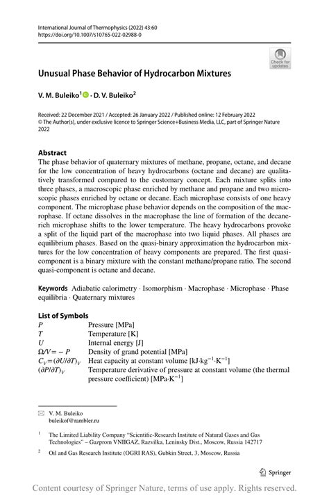 Unusual Phase Behavior Of Hydrocarbon Mixtures