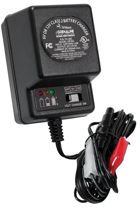 Wildgame Innovations Wgiwgibc0005 Battery Charger Black 6 Volt 12 Volt Echo 6 Weapons