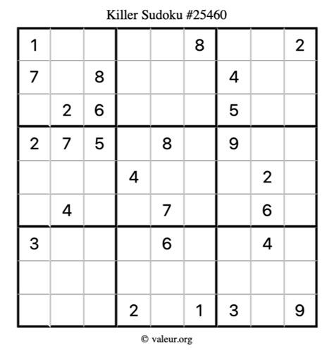 killer sudoku puzzle 25460