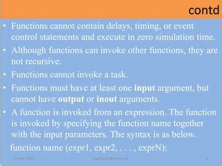 Verilog TASKS FUNCTIONS PPT