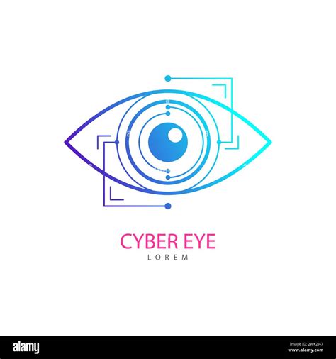Eye Scanner Logo Cyber Eye On A White Background Electronic