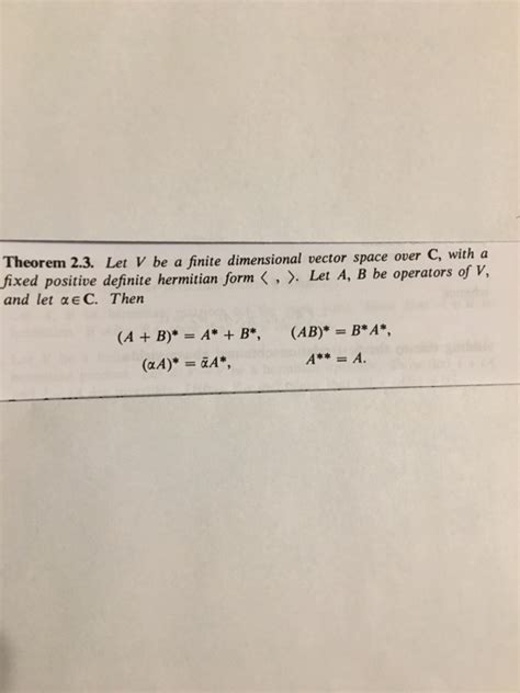 Solved Theorem Let V Be A Finite Dimensional Vector Chegg
