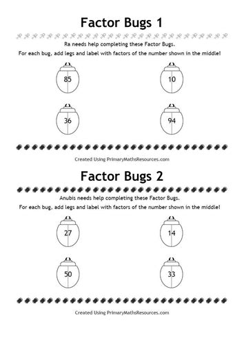 Factor Scarab Beetles Factor Bugs For Year 6 Classes Teaching Resources