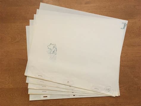 Oliver And Company Group Of 5 Animation Sequence Drawings Walt