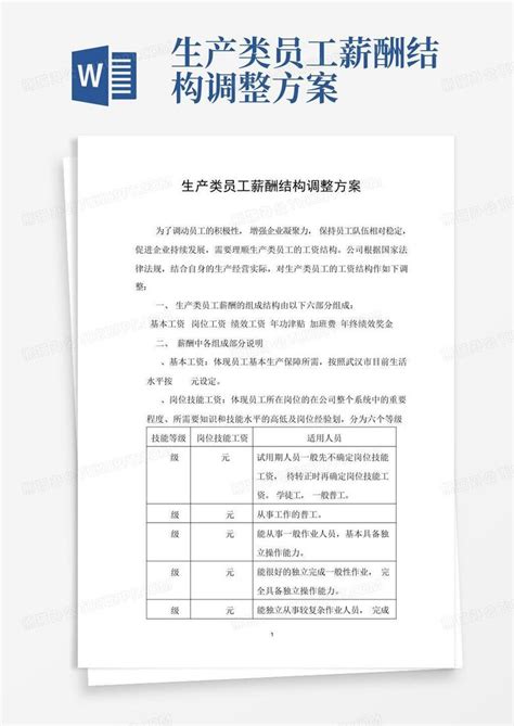 生产类员工薪酬结构调整方案word模板下载编号lpzwemyb熊猫办公