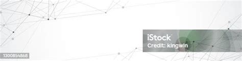 추상적 기하학적 배경과 점과 선을 연결하는 웹 사이트 헤더 또는 배너 디자인 글로벌 네트워크 연결 텍스트에 대한 주부 배경과 공간을 가진 디지털 기술 0명에 대한 스톡 벡터