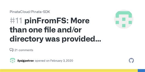 PinFromFS More Than One File And Or Directory Was Provided For Pinning Issue