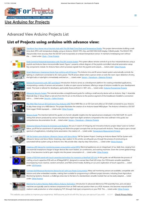 Advanced View Arduino Projects List Use Arduino For Projectspdf