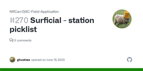 surficial station picklist · issue 270 · nrcan gsc field application