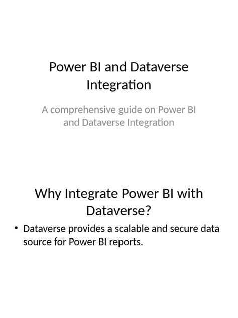 Power Bi And Dataverse Integration Pdf