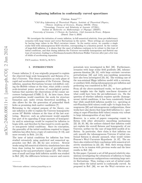 Pdf Beginning Inflation In Conformally Curved Spacetimes