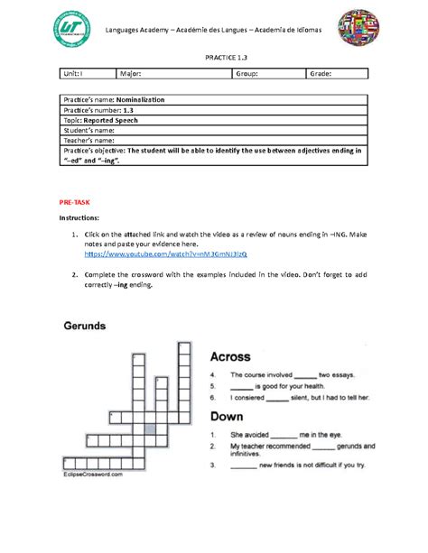 Practice 13 Nominalization Languages Academy Académie Des Langues