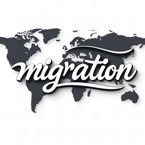 Migration Typography Design With Dynamic Flowing Letters And A World