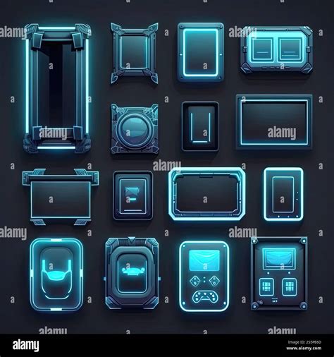 Design Rectangle Frame Game Ai Generated Interface Background Gui Button Element Banner