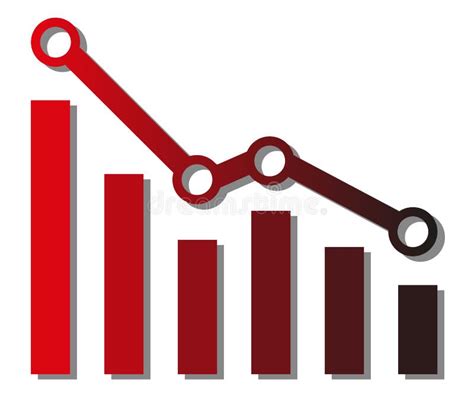 Graph With Decrease Report Diagram With Recession And Bankruptcy