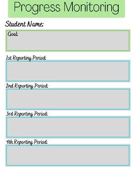 Progress Monitoring Tracker By Peachy Keen Speech TPT