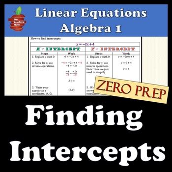 Intercepts Lesson Linear Equations Guided Notes Practice ZERO PREP