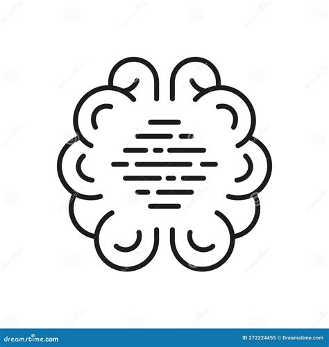 Tech Science Linear Pictogram Artificial Intelligence Symbol On White Background Stock Vector