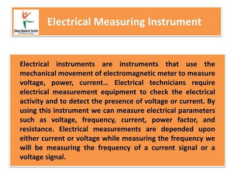 Electrical Measuring Instruments Pptx Science