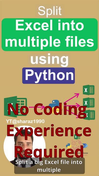 How To Split An Excel File Into Multiple Files With Python Sharaz