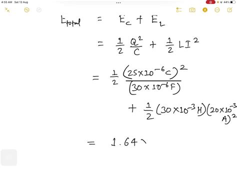 SOLVED An LC circuit has a capacitance of Î¼F microfarads and an inductance of mH