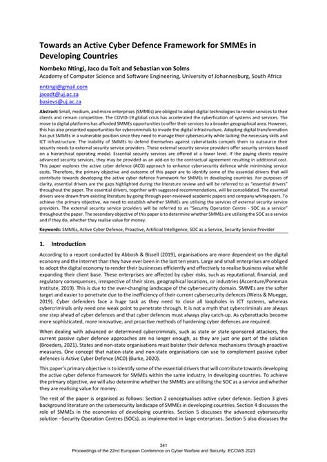 Pdf Towards An Active Cyber Defence Framework For Smmes In Developing Countries