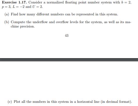 solved exercise 1 17 consider a normalized floating point