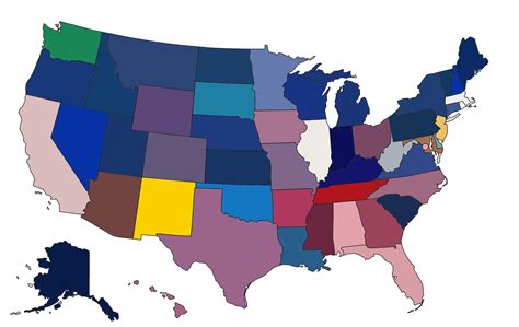 Average Color Of Each Us State Flag R Maps