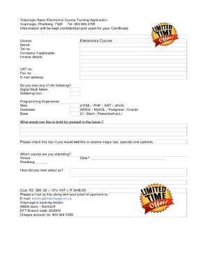 Fillable Online Certificate Of Completion In Electronics Technology Fax Email Print PdfFiller
