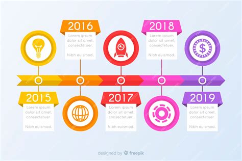 비즈니스 Infographic 타임 라인 플랫 무료 벡터