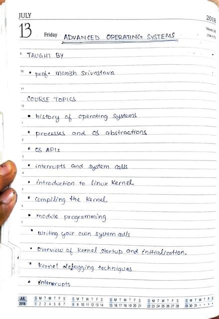 Advanced Operating Systems Course Topics Pdf