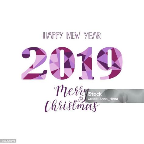 선물 카드 브로셔 전단지 포스터의 디자인에 대 한 행복 한 새 해 2019 디자인 요소입니다 레터링입니다 크리스마스 휴일 벡터 인쇄 2019년에 대한 스톡 벡터 아트 및