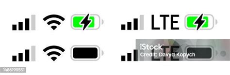 신호 와이파이 배터리 아이콘 상태 표시줄 기호 현대 단순 벡터 웹사이트 디자인 아이콘 모바일 앱 Ui 벡터 일러스트레이션 세트 10eps 0명에 대한 스톡 벡터 아트 및