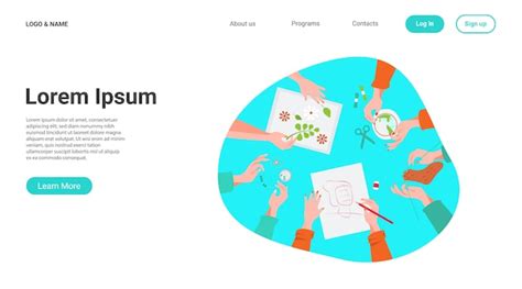 크리 에이 티브 수제 워크숍 평면 벡터 일러스트 레이션 무료 벡터