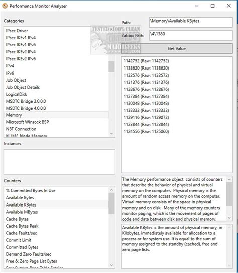 Performance Monitor Analyser 100
